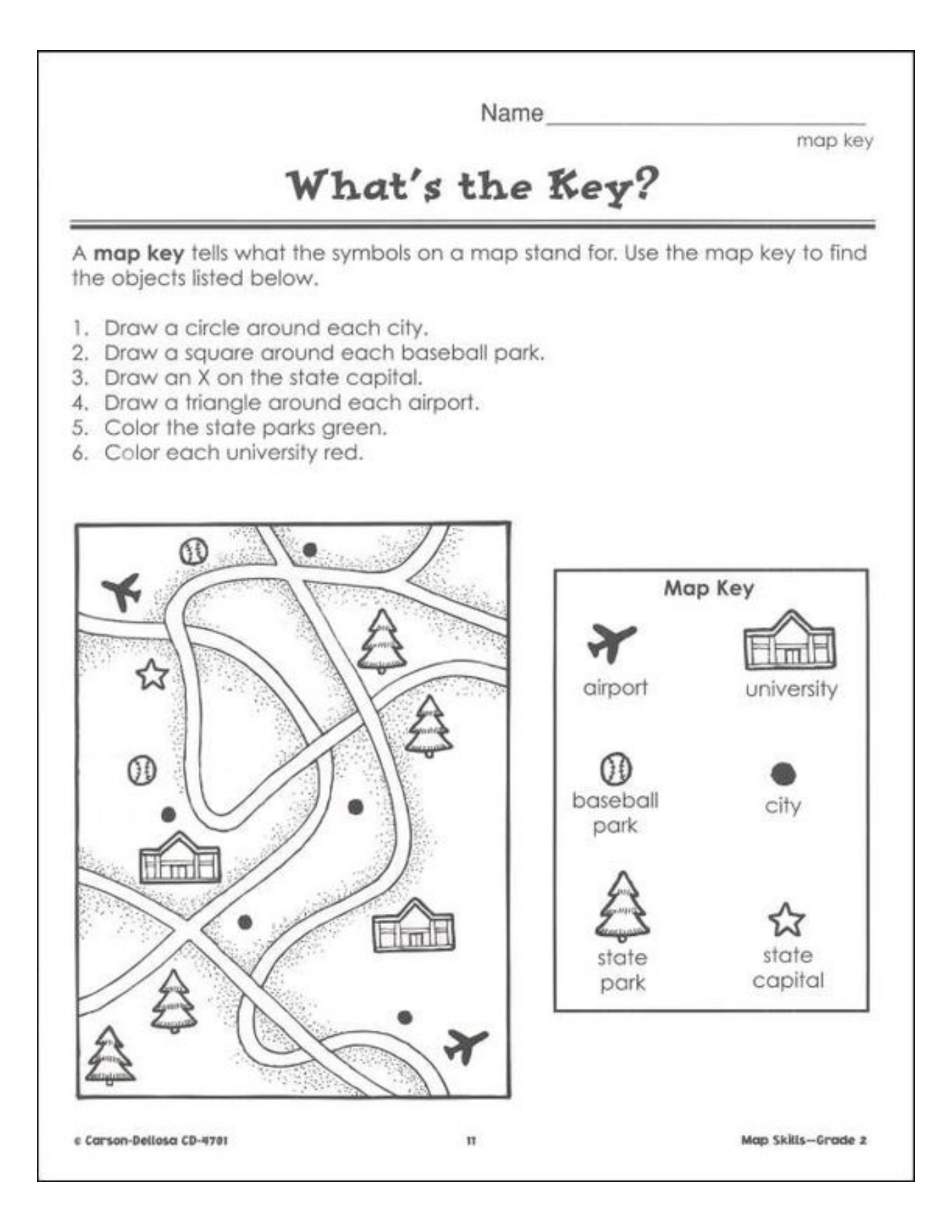 2nd Grade Map Worksheets