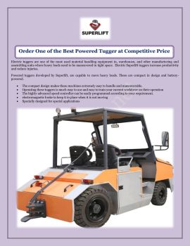 Order One of the Best Powered Tugger at Competitive Price - casuperlift ...