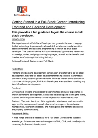 Getting Started in a Full-Stack Career_ Introducing Frontend and Backend Development - urmila088 ...