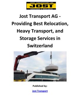 Jost Transport AG - Providing Best Relocation, Heavy Transport, and ...