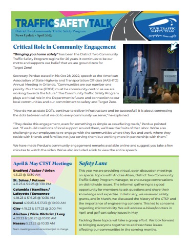 Traffic Safety Talk April 2023 Newsletter - Traffic Safety Team Flip ...