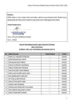 AKUAN PENERIMAAN MAKLUMAT RANGKA KURSUS MPU 2421 DTK 3 - salfoaad Flip PDF | AnyFlip