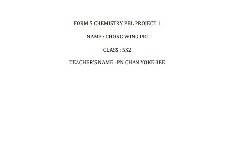 FORM 5 CHEMISTRY PBL PROJECT 1