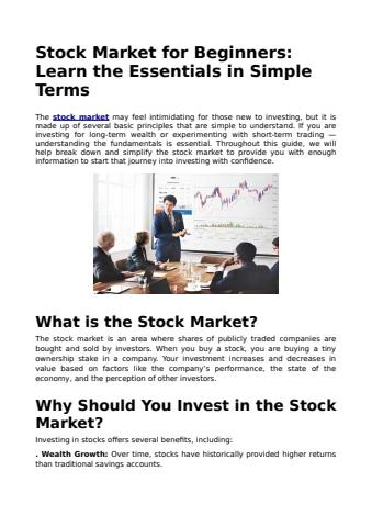 Stock Market for Beginners: Learn the Essentials in Simple Terms