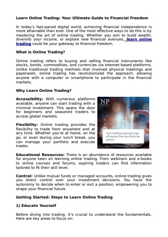 Learn Online Trading: Your Ultimate Guide to Financial Freedom - NP ...