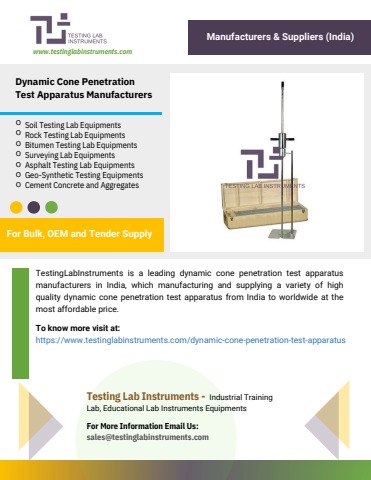 Dynamic Cone Penetration Test Apparatus Manufacturers - Testing ...