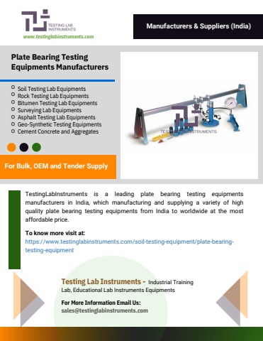 Plate Bearing Testing Equipments Manufacturers - Testing Labinstruments ...