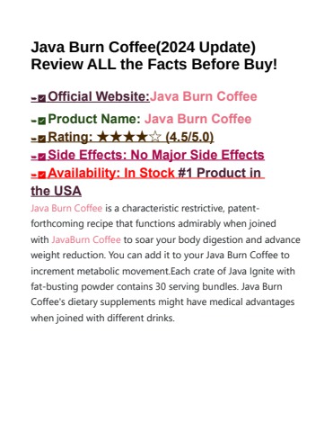 Java Burn Coffee(2024 Update) Review ALL the Facts Before Buy! - SabrinKillough Flip PDF | AnyFlip