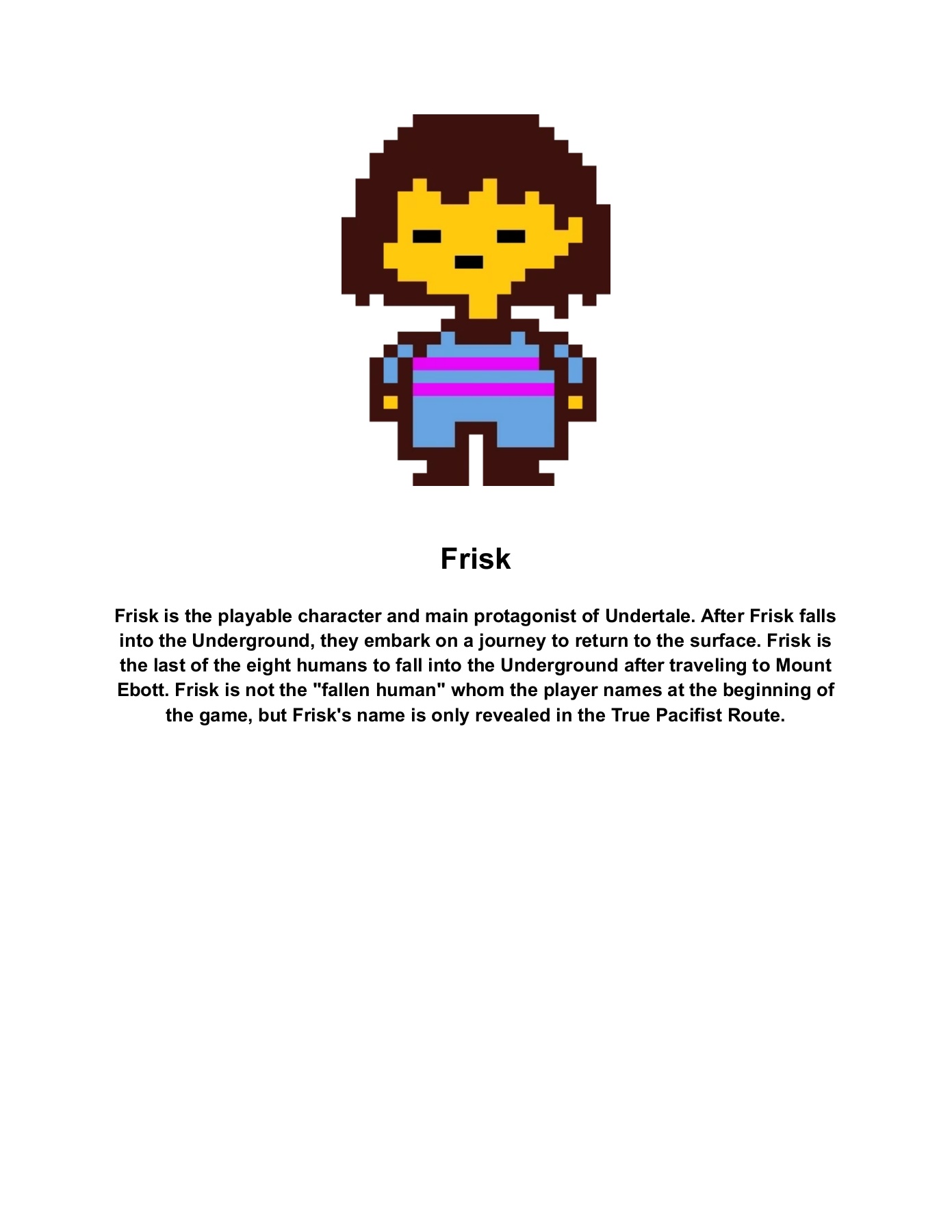 Fallen Human Undertale Game