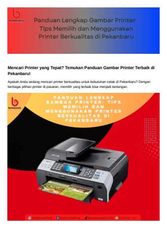Panduan Lengkap Gambar Printer Tips Memilih dan Menggunakan Printer ...