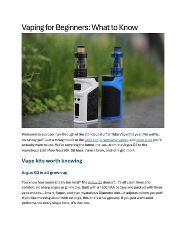 Vaping for Beginners What to Know