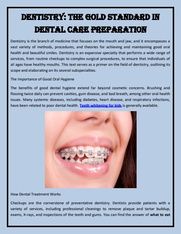Dentistry: The Gold Standard in Dental Care Preparation - Dentist Diary ...