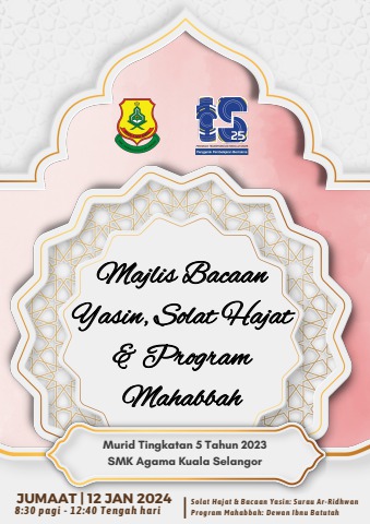 Buku Program Majlis Bacaan Yasin, Solat Hajat & Program Mahabbah Murid Tingkatan 5 2023 - g ...