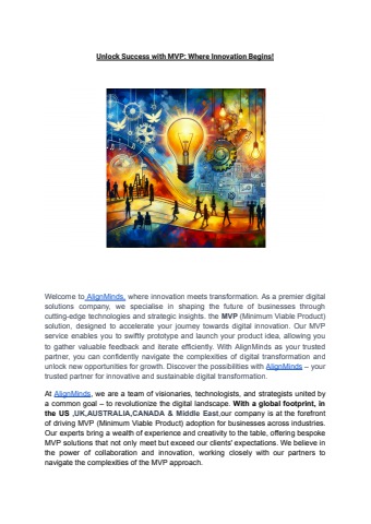 :Unlock Success with MVP: Where Innovation Begins! - AlignMinds ...