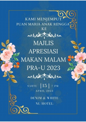 Kad Jemputan ke Majlis Apresiasi Makan Malam Pra-U 2023 - Fatin Atewn ...