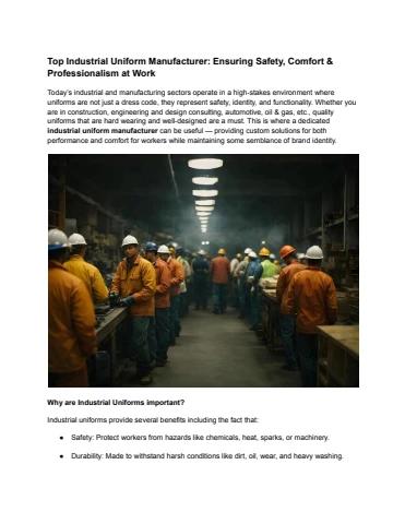 Leading Boiler Suit Manufacturer in India | 3S Workwear