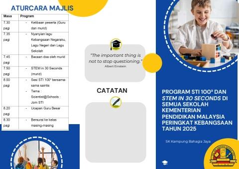 Brosur Program STI 100 dan STEM in 30 seconds SK Kg Bahagia Jaya ...