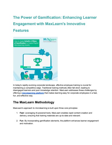 The Power of Gamification_ Enhancing Learner Engagement with MaxLearn's Innovative Features