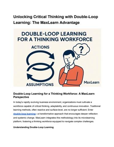 Unlocking Critical Thinking with Double-Loop Learning_ The MaxLearn Advantage