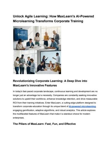 Unlock Agile Learning_ How MaxLearn's AI-Powered Microlearning Transforms Corporate Training