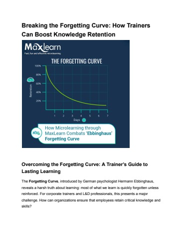 Breaking the Forgetting Curve_ How Trainers Can Boost Knowledge Retention - MaxLearn LLC Flip ...