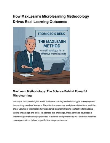 How MaxLearn’s Microlearning Methodology Drives Real Learning Outcomes