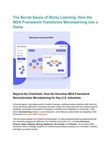 The Secret Sauce of Sticky Learning_ How the MDA Framework Transforms ...