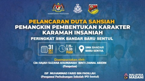 Majlis Pelancaran Duta Sahsiah Pemangkin Pembentukan Karakter Karamah Insaniah SMKBBS 2023 ...