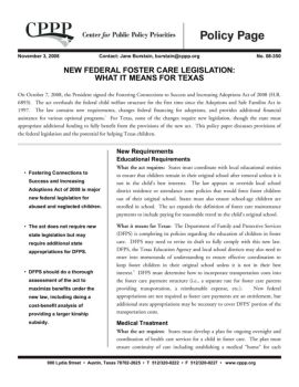new federal foster care legislation: what it means for texas - Guset ...