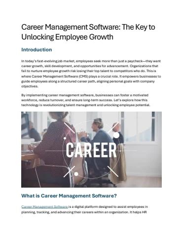 Career Management Software: The Key to Unlocking Employee Growth