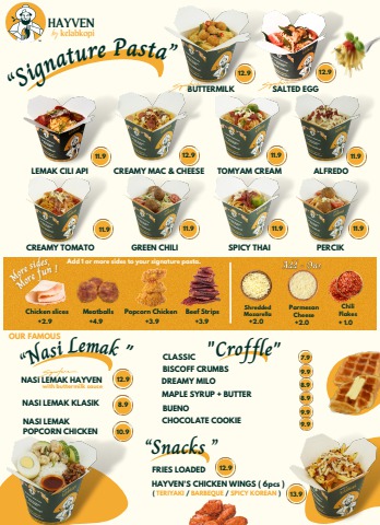 HAYVEN MENU DISPLAY