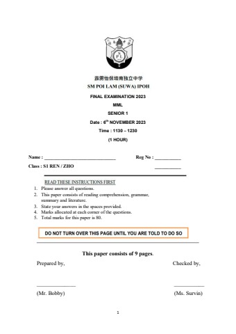 S1 MML FINAL EXAM - PLHS Library Flip PDF | AnyFlip