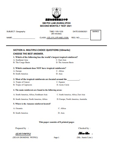 J1 GEO SECOND MONTHLY TEST - PLHS Library Flip PDF | AnyFlip