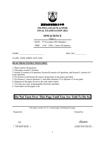 S2 SPM SCIENCE P2 FINAL EXAM - PLHS Library Flip PDF | AnyFlip