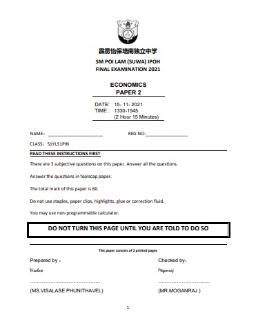 S1 ECON FINAL PAPER 2 - PLHS Library Flip PDF | AnyFlip