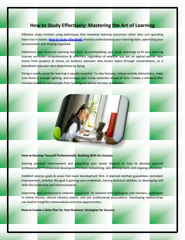 How to Study Effectively