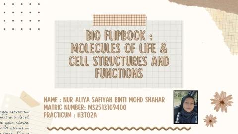 Bio Flipbook : Molecules Of Life & Cell Structures And Functions