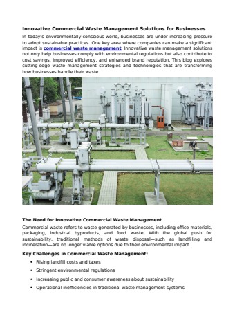 Innovative Commercial Waste Management Solutions for Businesses