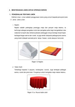 4. MENYEDIAKAN LINEN UNTUK OPERASI SERVIS - azroyahmad70 | Membalik PDF ...