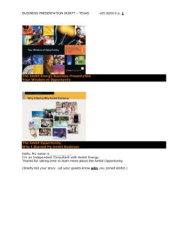 BUSINESS PRESENTATION SCRIPT – TEXAS v05102010 p. - Guset User Flip PDF ...