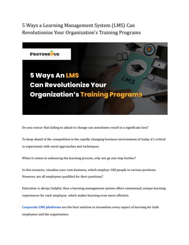 5 Ways a Learning Management System (LMS) Can Revolutionize Your ...