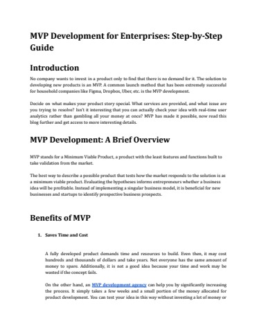 MVP Development for Enterprises: Step-by-Step Guide