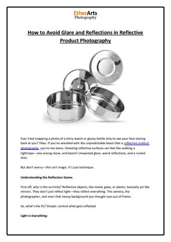 How to Avoid Glare and Reflections in Reflective Product Photography