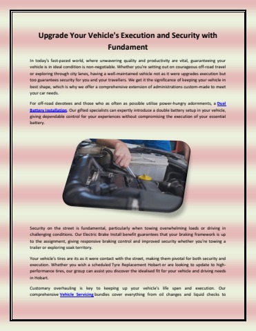 Upgrade Your Vehicle