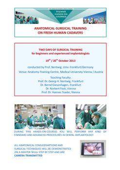 ANATOMICAL-SURGICAL TRAINING ON FRESH HUMAN CADAVERS - Guset User Flip ...