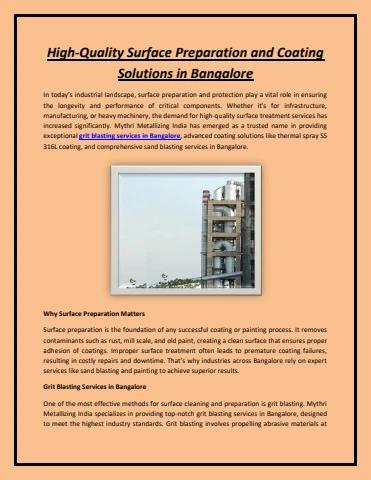 High-Quality Surface Preparation and Coating Solutions in Bangalore (2)