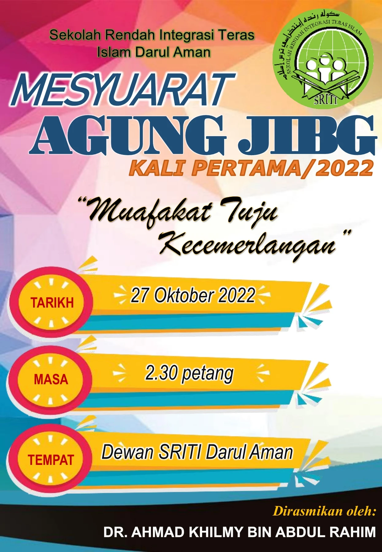 MESYUARAT AGUNG JIBG SRITI DARUL AMAN 2022