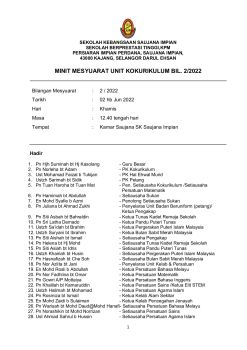 MINIT MESYUARAT UNIT KOKURIKULUM BIL 2_2022 - Shajue Flip PDF | AnyFlip
