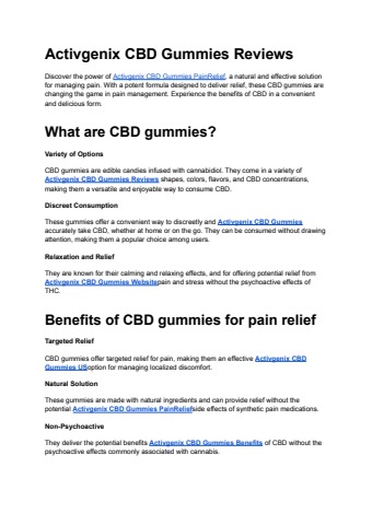 Activgenix CBD Gummies - ActivgenixCBD Flip PDF | AnyFlip