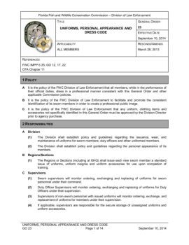 General Order 23 - Uniforms, Personal Appearance and Dress ... - Guset ...